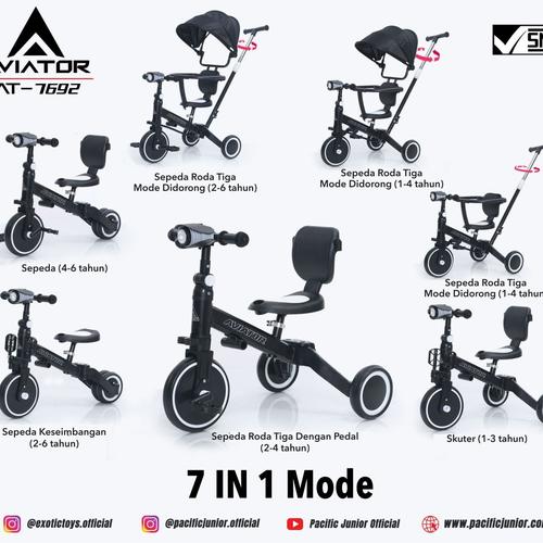 Jual Balance Bike 7in1 Aviator 7692 AT7692 AT 7692 Dorong Push Bike ...