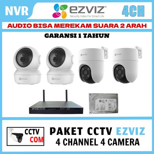 Jual PAKET CCTV NVR 4 CHANNEL 4 CAMERA EZVIZ 4MP 2MP SMART WIFI CAMERA ...