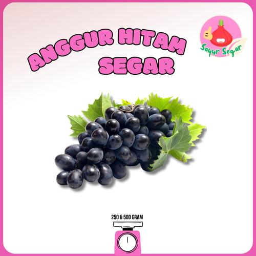 Jual ANGGUR HITAM/ANGGUR HITAM TAMPA BIJI/ANGGUR HITAM SEEDLESS 500gram ...