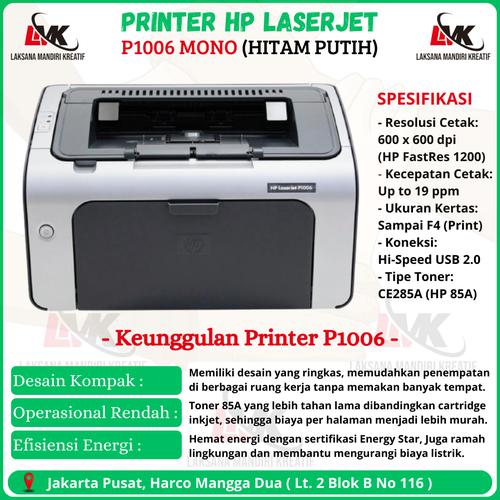 Jual Printer HP LaserJet P1006 Siap Pakai Toner Full 100% - Ekonomis dan Efisiensi Energi ...