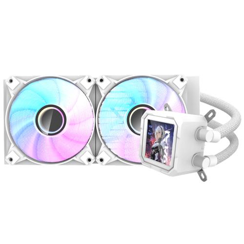 Promo DARKFLASH WAVE DV240S ARGB WHITE LCD 240MM LIQUID AIO WATER CPU ...