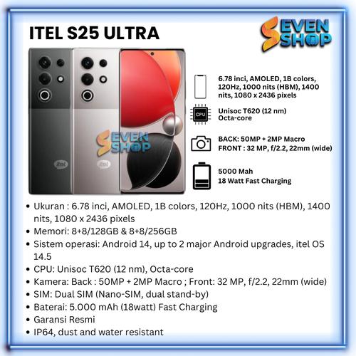 Jual Itel S25 Ultra RAM 8+8/128GB 8+8/256GB Garansi Resmi 12 Bulan ...