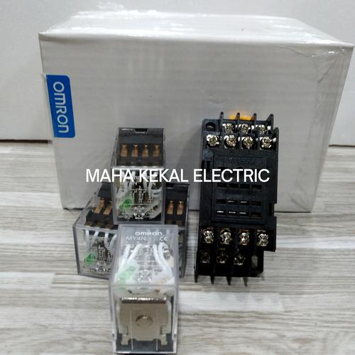 Jual relay omron my4n 12vdc 14 kaki 5 ampere satu set dengan socket ...