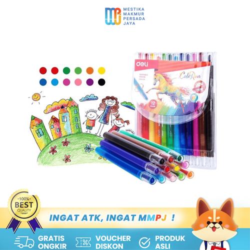 Jual Deli Crayon 12 Warna Krayon Lengkap Anti Air Dan Anti Patah - Kota ...