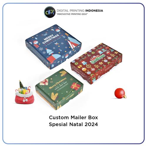 Jual Custom Box Kardus Hadiah / Packing Hampers Box - Mailer Box Full Print Spesial Natal - 17 x ...