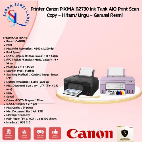 Jual Printer Canon PIXMA G2730 Ink Tank AIO Print Scan Copy - Hitam ...