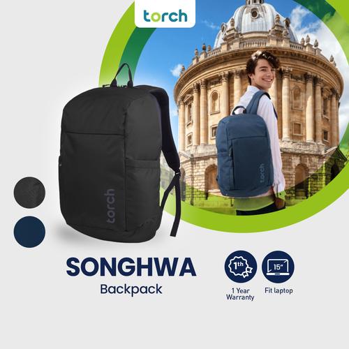Promo Tas Laptop Ransel Torch Songhwa dengan Rain Cover untuk Sekolah ...