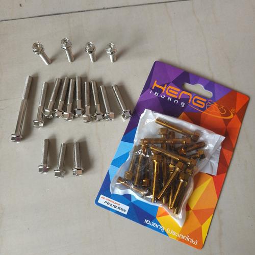 Jual Baut Blok Mesin Rx King 2 Kunci ( Set ) Baut mesin Rxking Kiri Kanan - Chrome / 1 Set ...