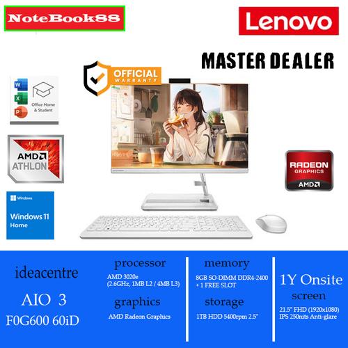 Promo LENOVO IDEACENTRE AIO 3 22ADA6 60ID 63ID AMD 3020E RADEON ...