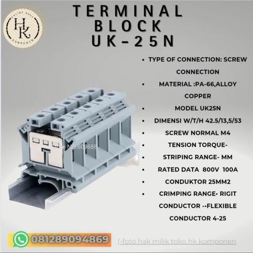 Jual Terminal block dinrel 25mm UK25N Terminal viking - Jakarta Barat ...