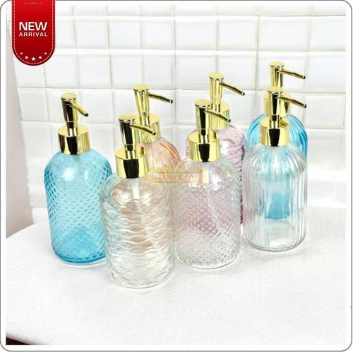 Jual Botol Kaca Dispenser Sabun Cair Pump Warna & Bening 450ml - Botol ...
