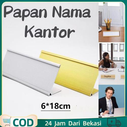 Jual Papan Nama Meja Aluminium Name Plate Holder Akrilik Meja Nama Emas ...