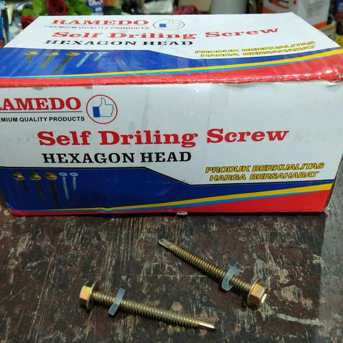 Jual baut drilling 5 cm baut atap baja ringan 12 x 50 sekrup roofing ...