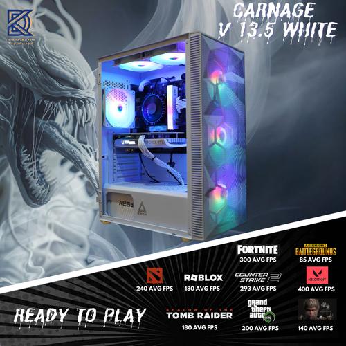 Promo DK PC CARNAGE V13.5 WHITE | H610M | i5 13400F | RTX 4060 | RAM ...