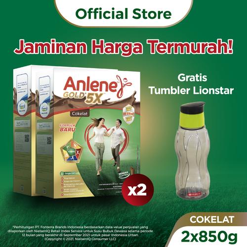 Promo Anlene Gold 5X Susu Bubuk Dewasa Cokelat 2 x 850g - Free Gift ...