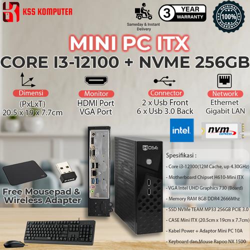 Jual [NEW] Mini PC Core i3 Gen Terbaru, RAM 8GB DDR4, NVME 256GB, ITX ...