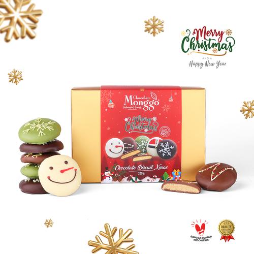 Jual Chocolate Monggo| Christmas Biscuit Coklat 12 pcs 200g|Cokelat ...