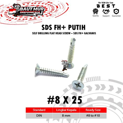 Jual SEKRUP SDS FH - SELF DRILLING SCREW FLAT HEAD 8X25 - Kab. Bekasi ...