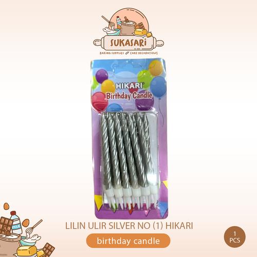Jual Lilin Ulir Silver no (1) Hikari 12 pc candle happy birthday ulang ...