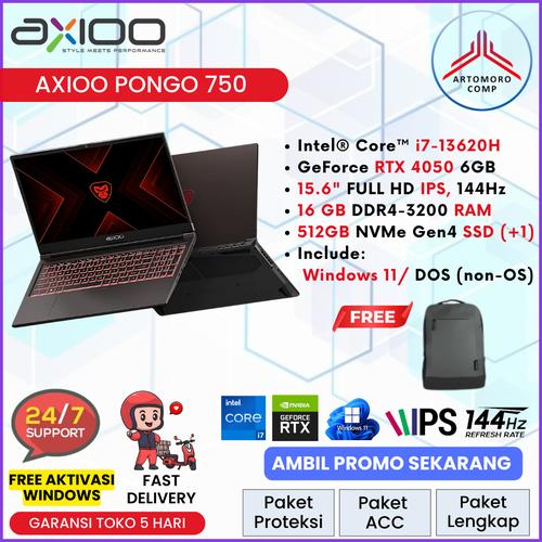 Promo AXIOO Pongo 750 Intel Core i7-13620H RTX4050 6gb/ 16gb 512gb ...