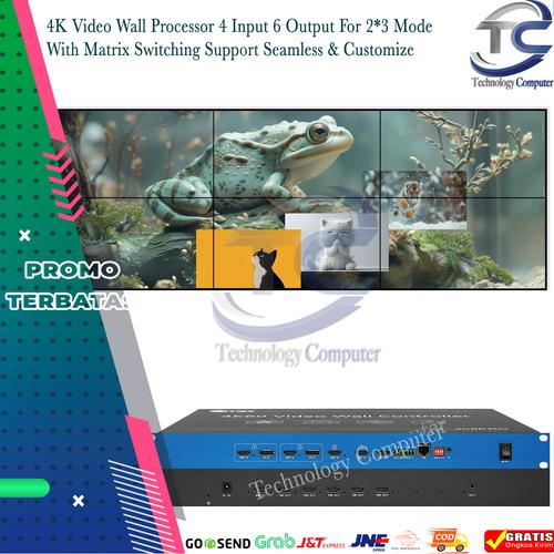 Jual 4K 2x3 Videowall Controller 4 Input 6 Output With Seamless Switching Customize Layout ...
