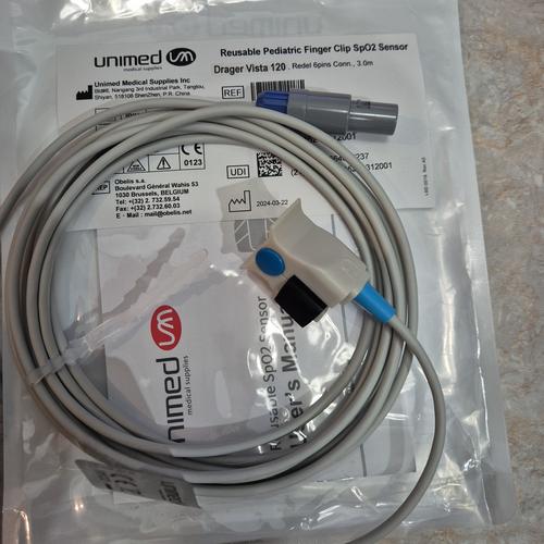 Jual sensor spo2 drager vista 120, pediatric, 6 pin, merk Unimed - Kota ...