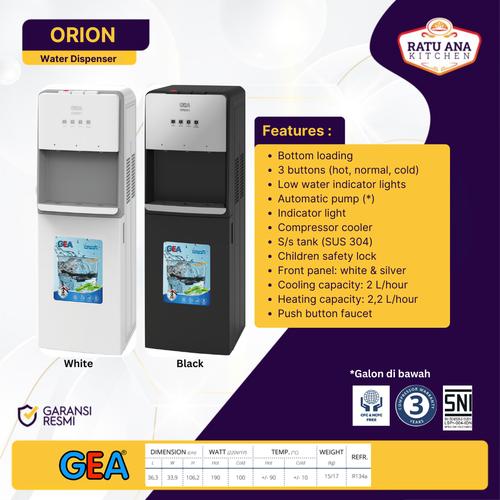 Jual GEA Water Dispenser ORION (Galon di bawah) Black/White - Jakarta ...