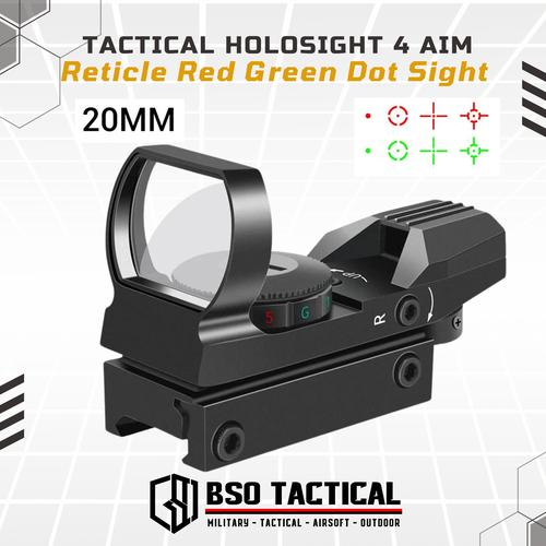 Jual Tactical Holosight 4 Aim Reticle Red Green Dot Sight Picatinny Rail - Kota Tangerang - BSO ...
