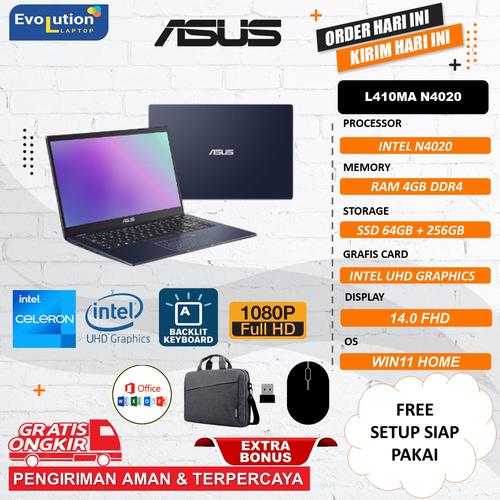 Jual ASUS Vivobook L410MA Terbaru Intel N4020 Ram 4GB 512GB SSD 14" FHD ...