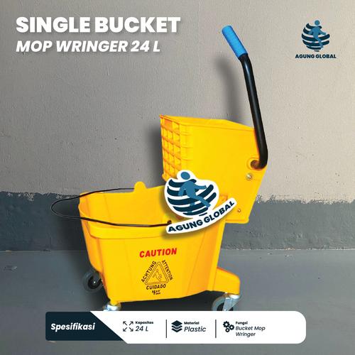Jual Single Bucket Mop Wringer Side Press Trolley Ember Troli Dengan ...
