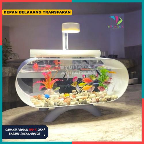 Promo 1 SET AKUARIUM AKRILIK /AQUARIUM MINI PIPA PVC MESIN FILTER LAMPU ...
