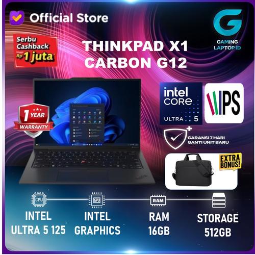 Promo LENOVO THINKPAD X1 CARBON G12 ULTRA 5 125 16GB 512GB W11PRO 14 ...
