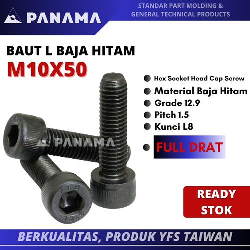 Jual Baut L M10x50 Baut L Baja Hitam 12.9 M10 x 50 mm Full Drat YFS Taiwan - Jakarta Pusat ...