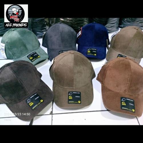 Jual topi baseball coduroy polos / topi baseball cakop besi coduroy ...