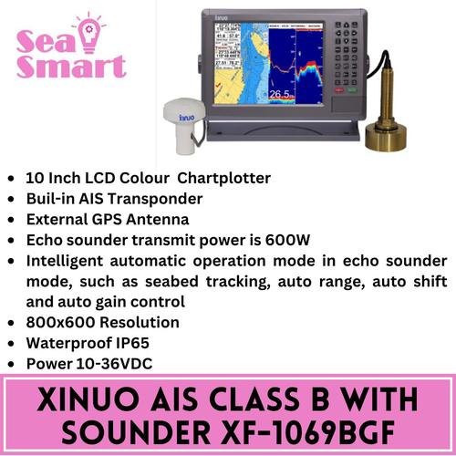 Jual AIS GPS Xinuo 1069BGF with sounder komplit antenna VHF / GPS Map ...