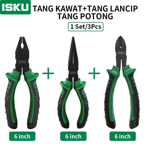 Promo ISKU tang kombinasi 3 pcs set tang kawat tang lancip Tang Potong ...