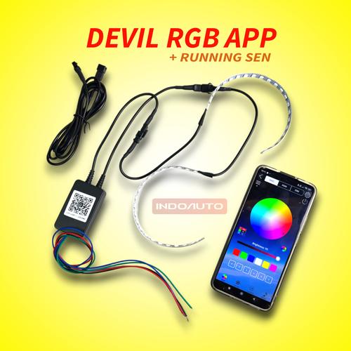 Jual LAMPU DEVIL EYE PROJIE BILED RGB APP RUNNING SEN UNIVERSAL - DUAL ...