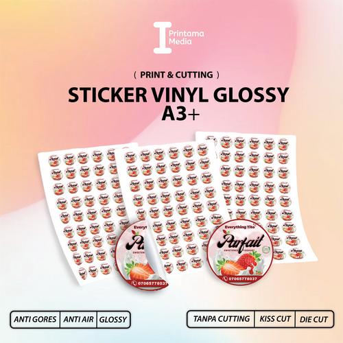 Jual Cetak Stiker Vinyl Glossy A3+ Print & Cut Label Custom - Tanpa ...