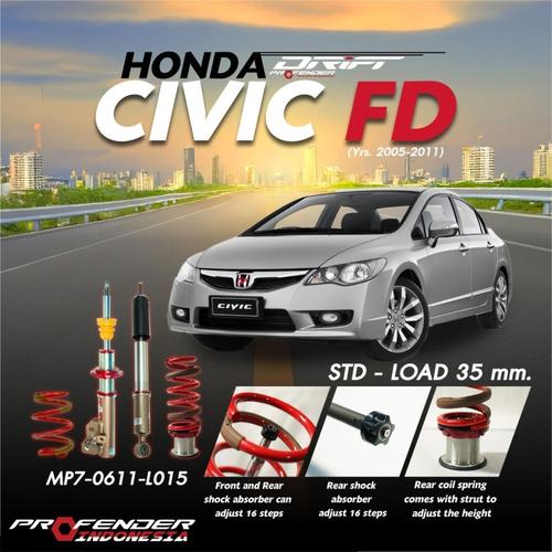 Jual PROFENDER DRIFT FITZ COILOVER shockbecker Shock HONDA Civic FD FD1 FD2 TEIN ISX ISC BC ...