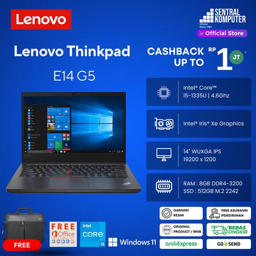 Jual Lenovo ThinkPad E14 G5 i5-1335U 8GB 512GB NVMe Iris Xe 14" IPS Win ...