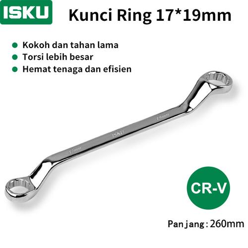 Promo ISKU Kunci ring pas 17x19 mm cermin torx ganda terbuat dari baja ...