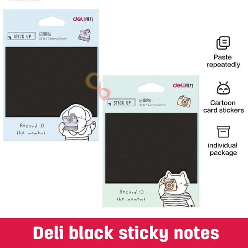 Jual Sticky notes HITAM Memo tempel kertas warna HITAM pad note pad ...