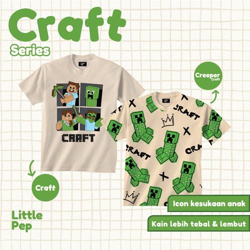 Promo Little Pep - CRAFT - Kaos anak dan dewasa motif game kesukaan anak - CREEPER, 2-3 Y - Kota ...