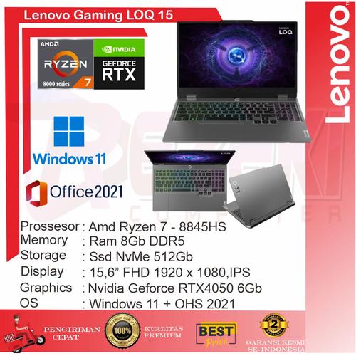 Jual LENOVO GAMING LOQ 15-38ID | AMD RYZEN 7-8845HS | RAM 8GB | SSD ...