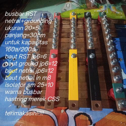 Jual Busbar tembaga 20mm×5mm×300mm RST Netral Grounding untuk kapasitas ...