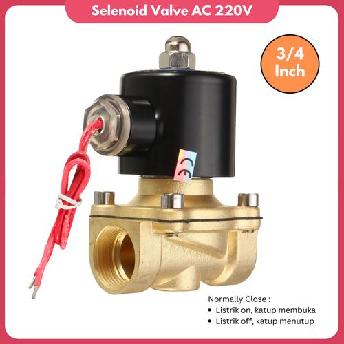 Jual Solenoid Valve Kran Air Otomatis Selenoid Electric Valve 3/4 AC ...