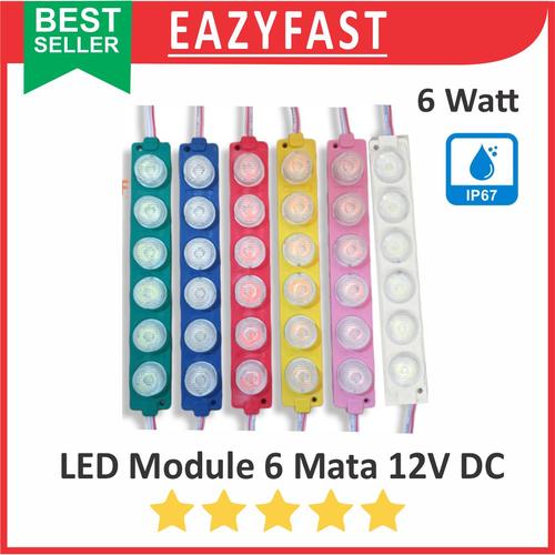 Jual Lampu Modul LED Strip Module 6 Titik Mata Lensa Warna 12V 12 V ...