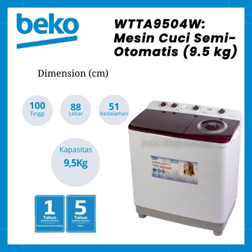 Jual Beko WTTA9504W Mesin Cuci 2 Tabung (9.5 kg) GARANSI RESMI - Jakarta Utara - Beko Shop ...