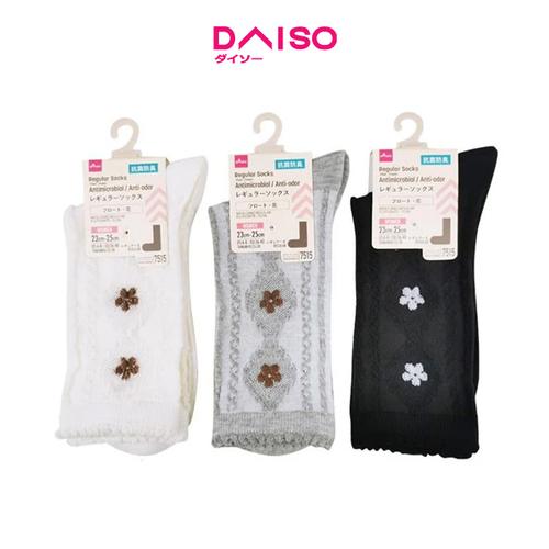 Jual Daiso Regular Socks -Antimicrobial / Anti-odor - Float - Flower ...