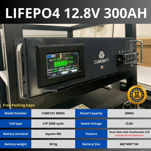 Jual Baterai Lifepo4 Baru 12V 300Ah Cycle Life 5000 Cycle Design Life ...